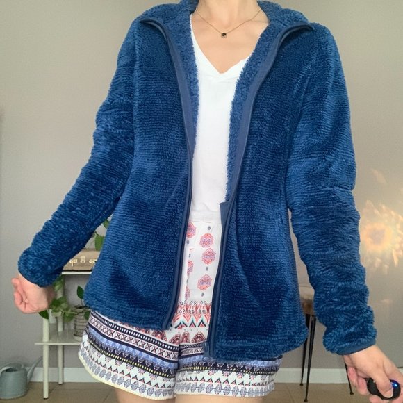Faded Glory | Jackets & Coats | Navy Blue Fuzzy Jacket | Poshmark